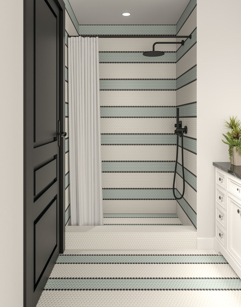 Unglazed Mosaics: Penny & Hexagon — US Tiles