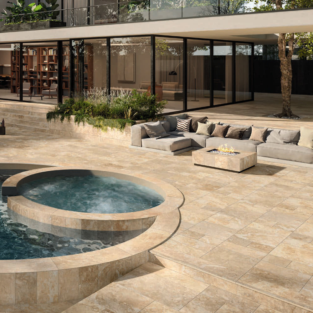 Travertine Cross Pavers — US Tiles